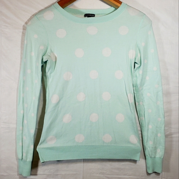 Express | Sweaters | Mint Green With White Polka Dots Medium Express ...